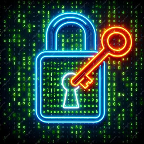 Premium Photo A Glowing Key And A Lock In The Dark With Binary Code