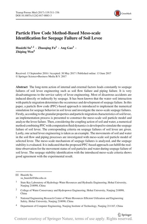 Particle Flow Code Method Based Meso Scale Identification For Seepage