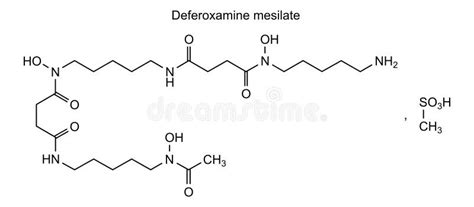 Chemical Structure Of Deferoxamine Mesilate Drug Substance Stock