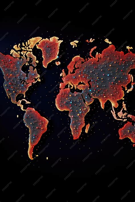Premium Photo World Map Formed By Interconnected Dots Created With Generative Ai
