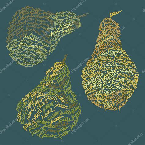 Plantilla De Diseño De Logotipo Vectorial Con Tres Frutas De Pera