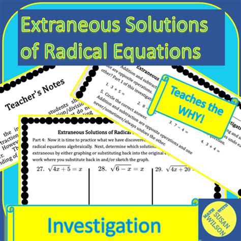 Extraneous Solutions Of Radical Equations Investigation Made By Teachers