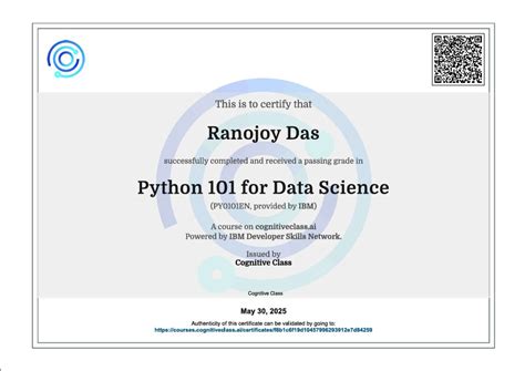 🐍 Just Completed The Python For Data Science Course From Cognitive