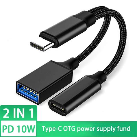 USB C OTG Cable Phone Adapter In Type C Male To USB C Female Charging Port Walmart Com