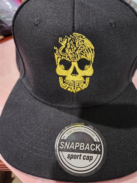 Mexican Skull Gold Embroidered Snapback Cap Etsy