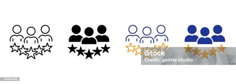경험 자격 팀 실루엣과 라인 아이콘 만족 사용자 고객 서비스 검토 픽토그램 좋은 품질 행복한 클라이언트 고품질 아이콘 편집 가능한 스트로크 벡터 일러스트 레이 션 등급