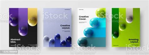 간단한 3d 공 소책자 그림 번들 미니멀한 연간 보고서 디자인 벡터 개념 조성 A4 용지에 대한 스톡 벡터 아트 및 기타 이미지 A4 용지 개념 개체 그룹 Istock