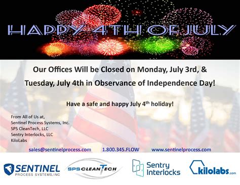 Our Offices Will Be Closed July 3rd And July 4th For Independence Day