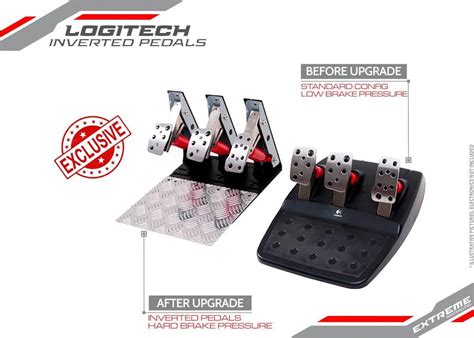 Inverted Pedals Logitech G25 G27 G29 G920 And G923 Upgrade Extreme Simracing