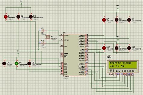 Traffic Light Signal Advance Using Microcontroller 89c51 Keil And Proteus Embedded System