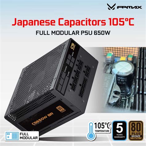 Jual Psu Fpmax Cs650w Br Full Modular 80 Bronze Japanese Capacitors