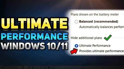 How To Activate Ultimate Performance Plan On Windows 10 11