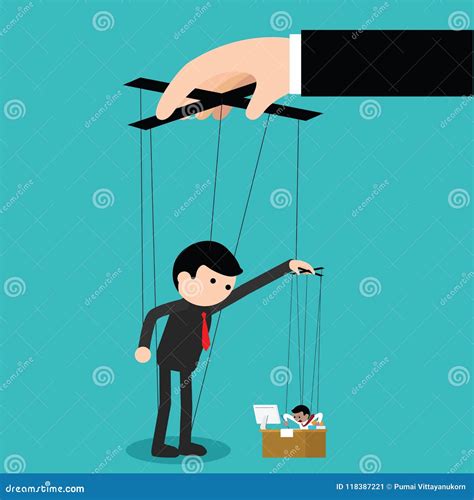 Business Man Controlling Business Puppet Stock Vector Illustration Of Adult Foreman 118387221