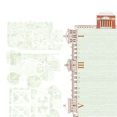 Uva Academical Village And Gardens Art Print University Of Etsy