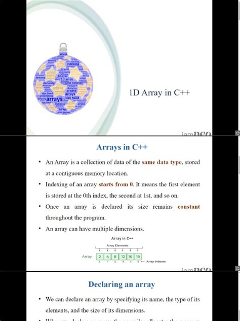 Cpp 1d Arrays Pdf