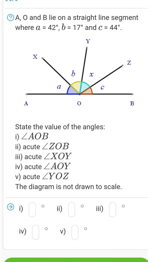 solved ②a o and b lie on a straight line segment where a 42° b 17