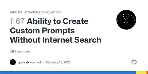 Ability To Create Custom Prompts Without Internet Search · Issue 67