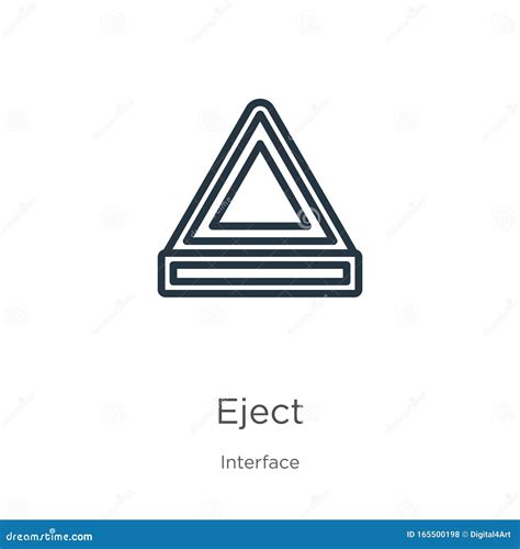 Eject Icon Thin Linear Eject Outline Icon Isolated On White Background