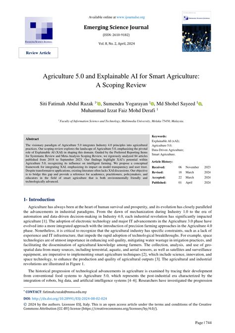Pdf Agriculture 5 0 And Explainable Ai For Smart Agriculture A Scoping Review