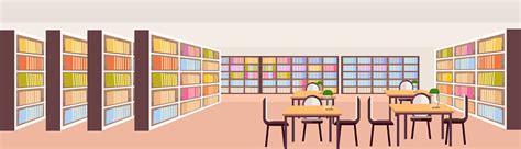 현대 도서관 인테리어 책장 책 빈 없는 사람 룸 직장 독서 책상 연구 지역 교육 지식 개념 평면 수평 배너 도서관에 대한 스톡 벡터 아트 및 기타 이미지 Istock