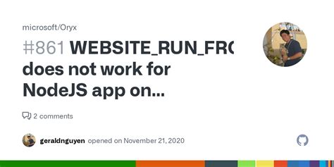 website run from package does not work for nodejs app on windows plan