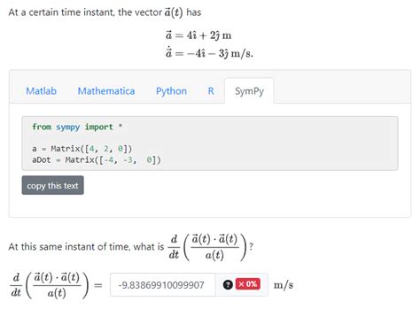 Solved At A Certain Time Instant The Vector A T Has Chegg