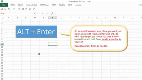 Excel Tutorial How To Add Second Line In A Cell In Excel File