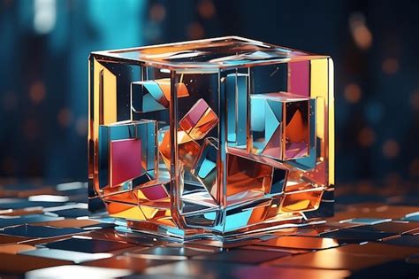 Premium Photo A Cube Made Of Legos Sits On A Table