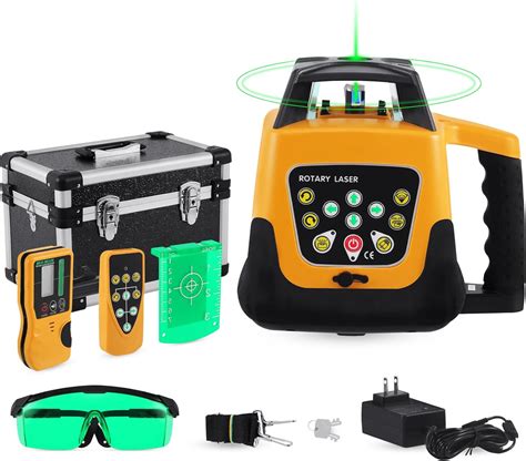 Iglobalbuy Kit De Autonivelación Láser Rotativo De Nivel Láser Verde Haz Verde De 500 M 360