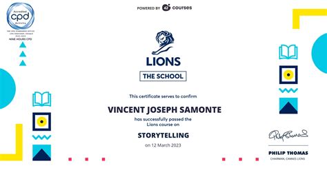 Vincent Joseph Samonte Storytelling Certification Cannes Lions 42courses