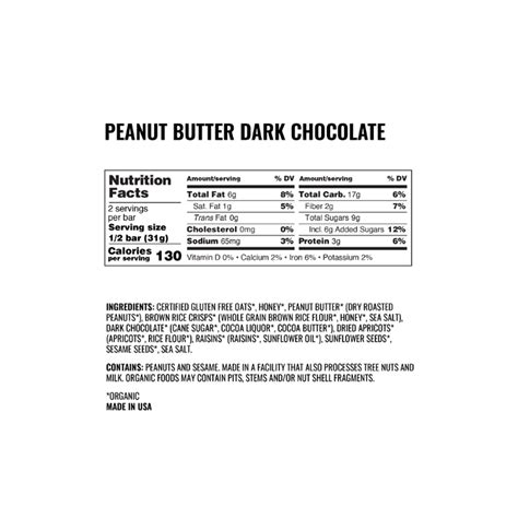Peanut Butter Dark Chocolate Bars 12 Pack