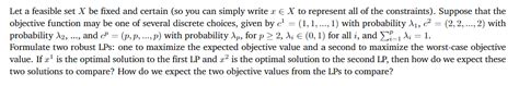 Let A Feasible Set X Be Fixed And Certain So You Can Chegg Com