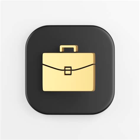 Premium Photo Golden Business Briefcase Icon 3d Rendering Of Black