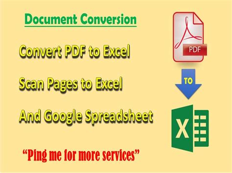 Convert Pdf To Excel Scan Pages To Excel And Google Spreadsheet Work Upwork