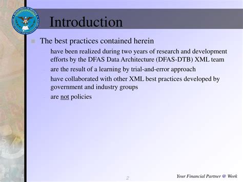 ppt dfas xml best practices version 1 0 powerpoint presentation free