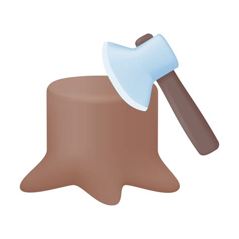Ax And Tree Stop Cutting Down Trees Concept 3d Illustration 24984105 Png
