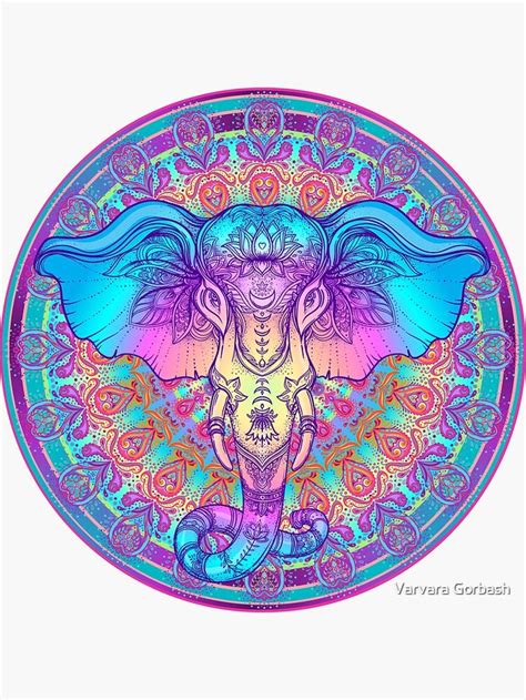 Elephant Over Mandala Sticker For Sale By Varvara Gorbash Elephant