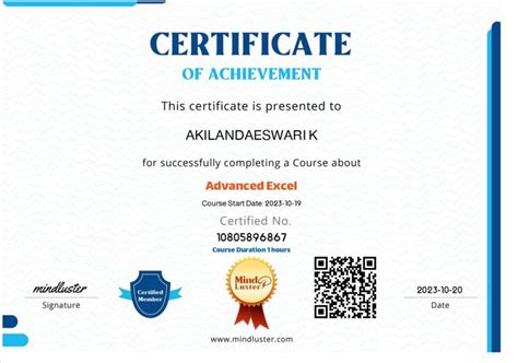 Akilandaeswari Kumar On Linkedin I Completed My Advanced Excel Using