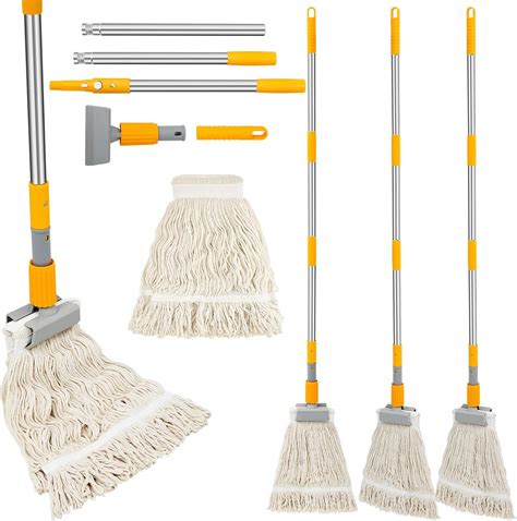Tticai 4 Sets Commercial Mop Looped End String Industrial