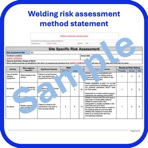Welding Risk Assessment Method Statement Seguro Hands
