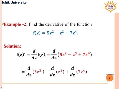 ENGINEERING MATHEMATICS Lecture Derivatives Of A Function