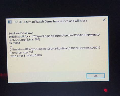 Error Trying To Open Game What Do I Do I Looked Up E Invalidarg At The Bottom And It Said To