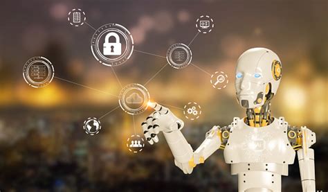 인공 지능 로봇 제어 미래 데이터 화면 Ai는 명령 프롬프트를 입력하여 무언가를 생성하고 미래 기술 변환을 수행합니다 Ai와