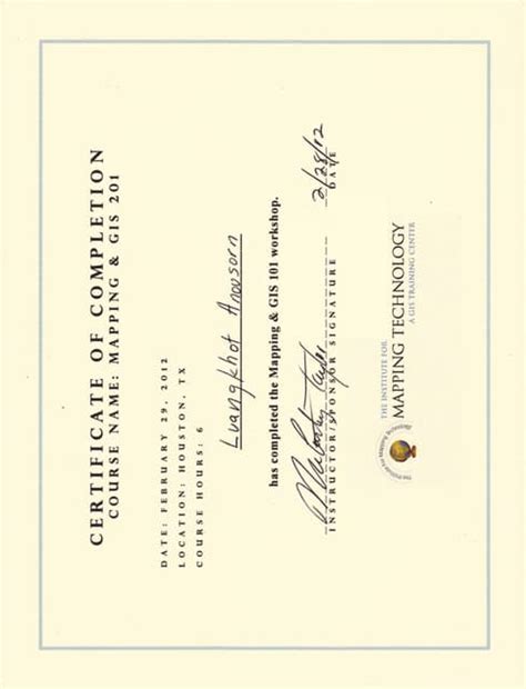 Mapping And Gis 101 Certificate Pdf Geography Science
