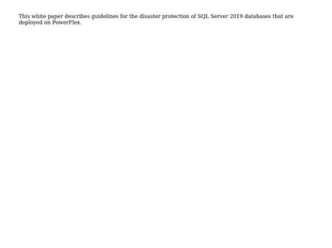 document purpose microsoft sql server disaster protection with dell