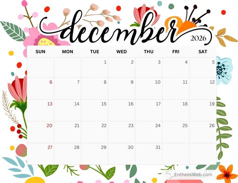 December 2026 Calendar Printable Pdf Free Monthly Printable Calendar 2026