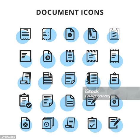 Ilustración De Iconos De Documento Y Más Vectores Libres De Derechos De