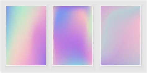 홀로그램 호 일 그라데이션 무지개 빛깔의 추상적인 배경 세트 1980 1989 년에 대한 스톡 벡터 아트 및 기타 이미지 1980 1989 년 1990 1999 년