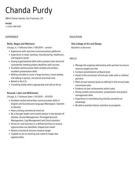 Software Sales Resume Samples Velvet Jobs