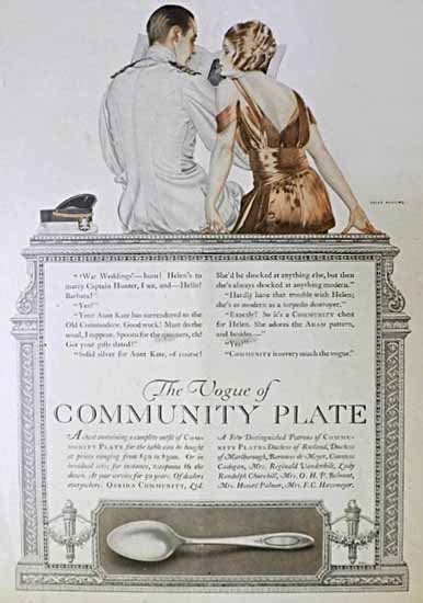 Coles Phillips Oneida Community Plate Naval Officer 1917 Sex Appeal Mad Men Art Vintage Ad